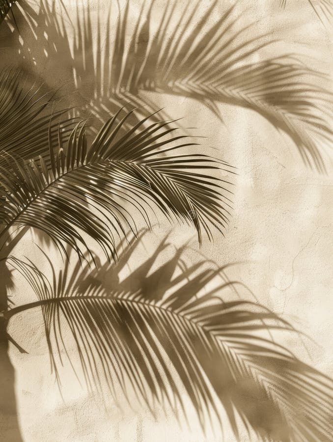 Palm Tree Shadow on Wall stock image. Image of minimalist - 375147169