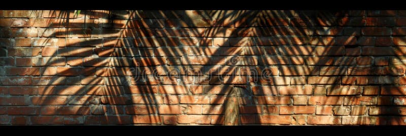 Palm Tree Shadows on Brick Wall Texture, Palm Branch at Sunlight ...