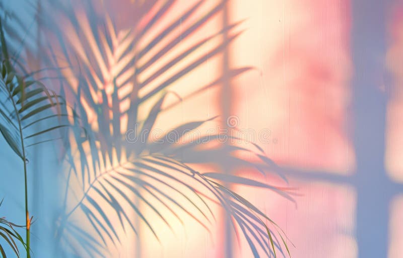 Palm Tree Shadows on Wall stock photo. Image of silhouette - 315311456