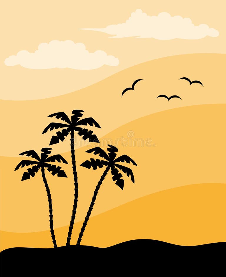 Bright Background Silhouette Palm Tree Stock Illustrations – 6,109 ...