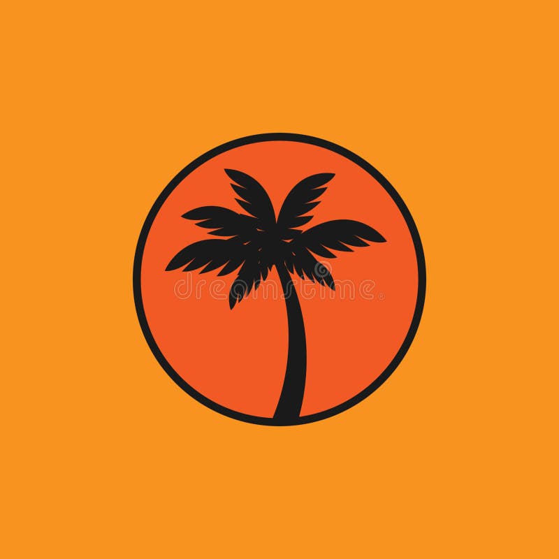 Palm Tree Element Shape for Logo Template Stock Vector - Illustration ...