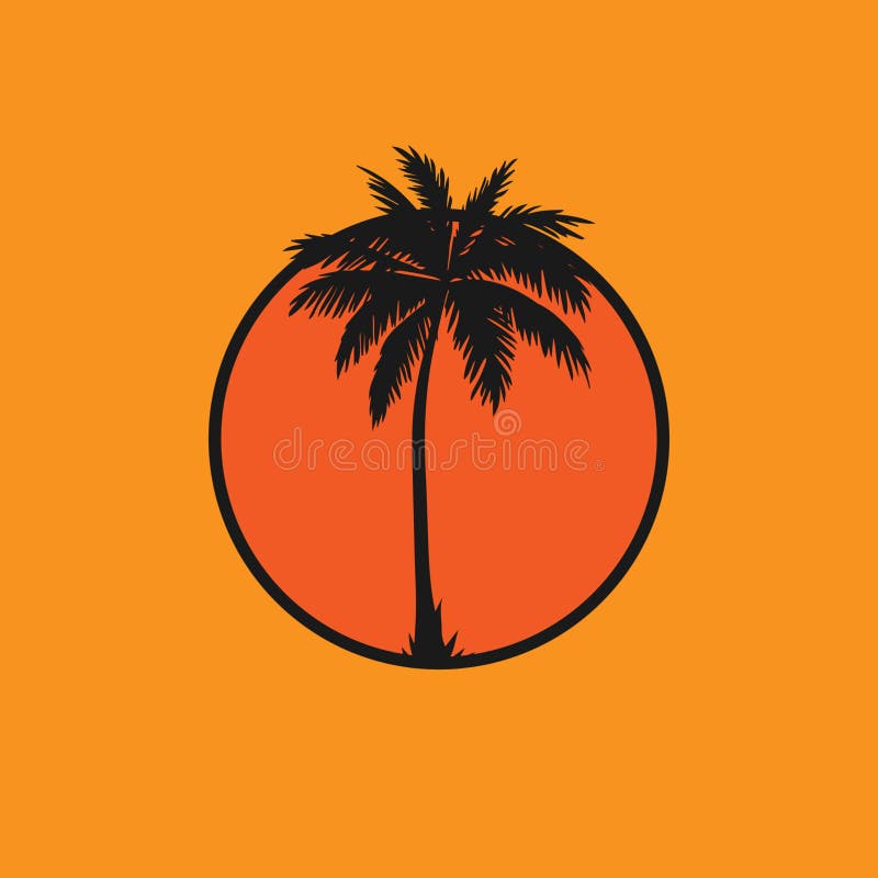 Palm Tree Element Shape for Logo Template Stock Vector - Illustration ...