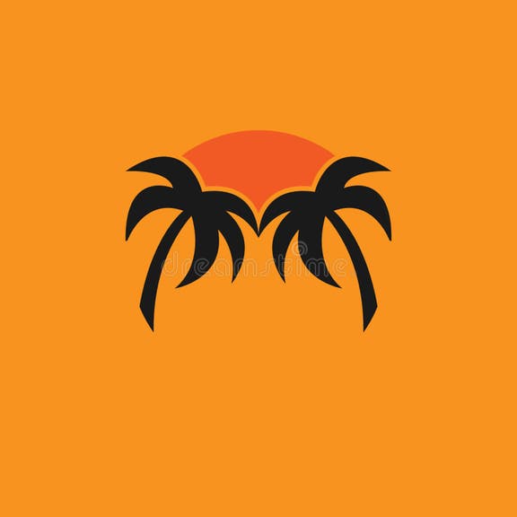 Palm Tree Element Shape for Logo Template Stock Vector - Illustration ...