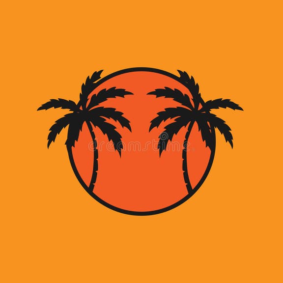 Palm Tree Element Shape for Logo Template Stock Vector - Illustration ...