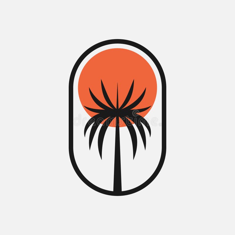 Palm Tree Element Shape for Logo Template Stock Vector - Illustration ...