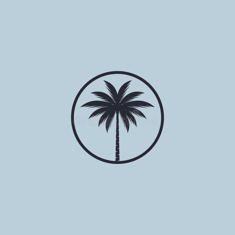 Palm Tree Element Shape for Logo Template Stock Vector - Illustration ...