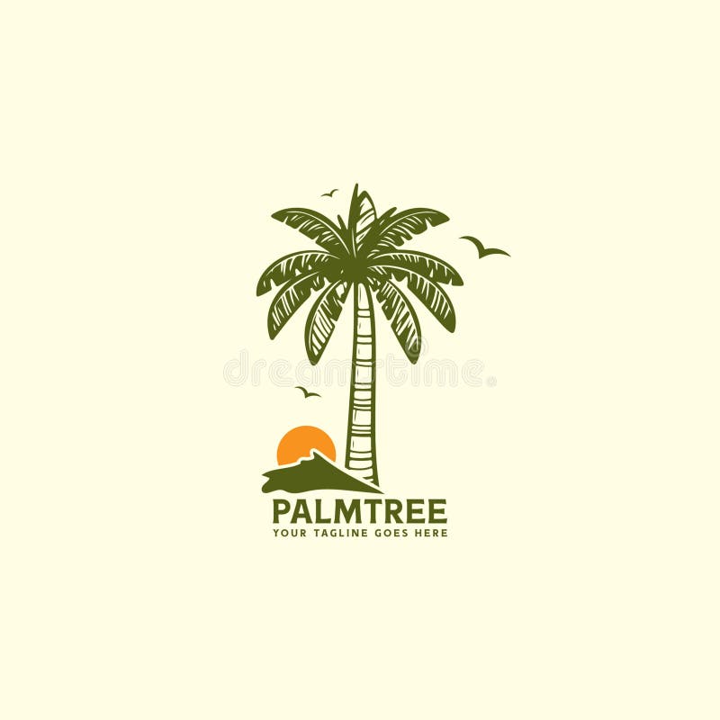 Palm Tree Element Shape for Logo Template Stock Vector - Illustration ...