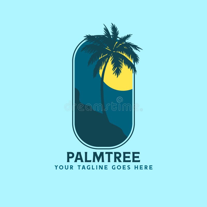 Palm Tree Element Shape for Logo Template Stock Vector - Illustration ...