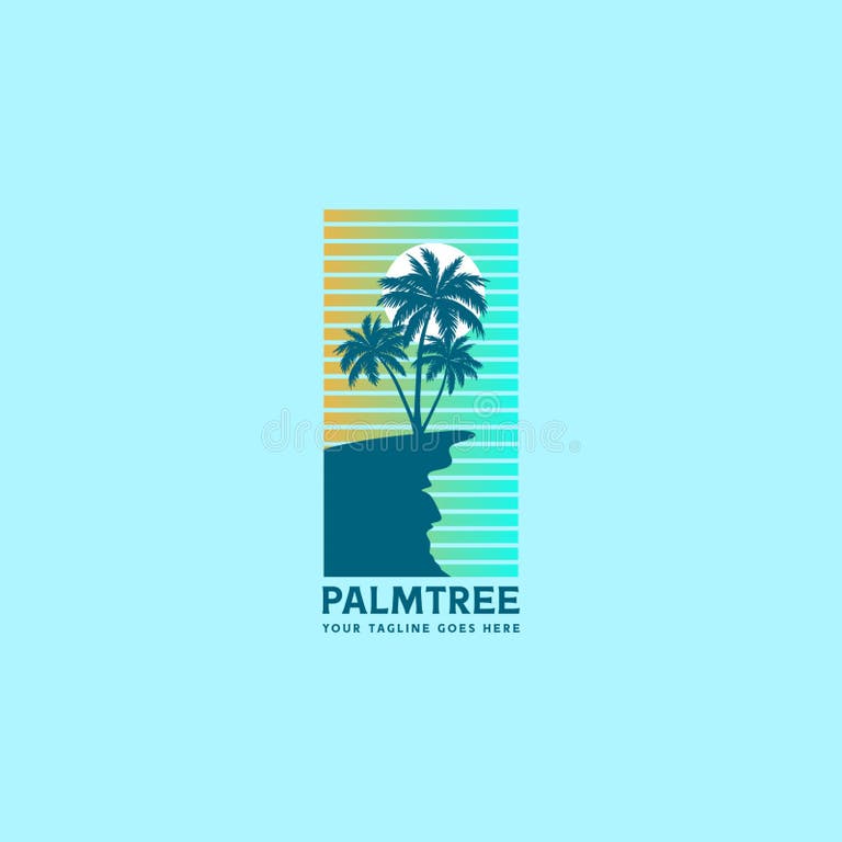 Palm Tree Element Shape for Logo Template Stock Vector - Illustration ...