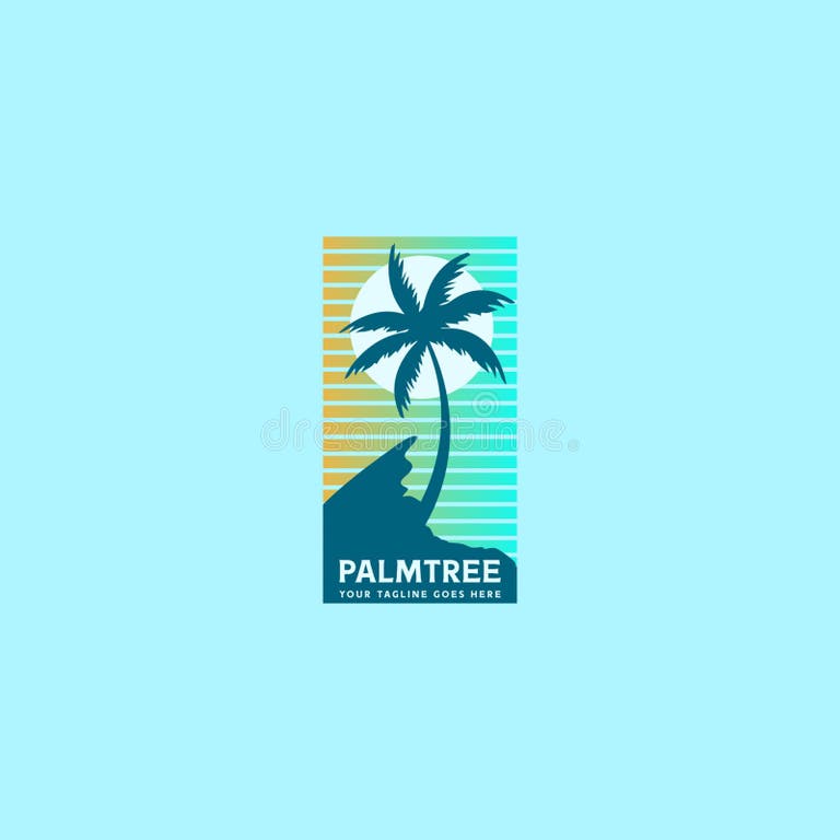 Palm Tree Element Shape for Logo Template Stock Vector - Illustration ...