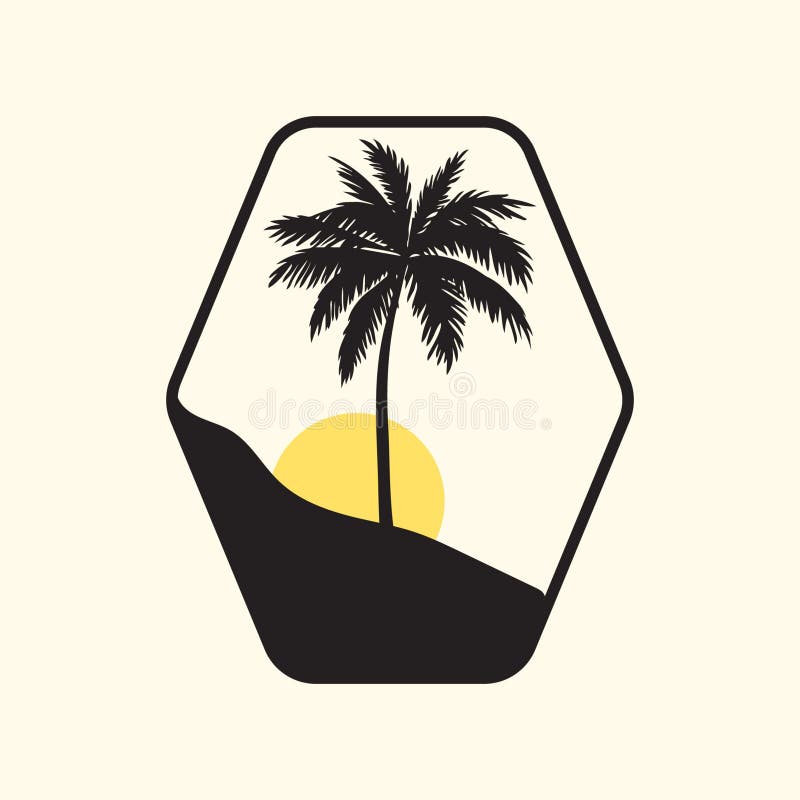 Palm Tree Element Shape for Logo Template Stock Vector - Illustration ...