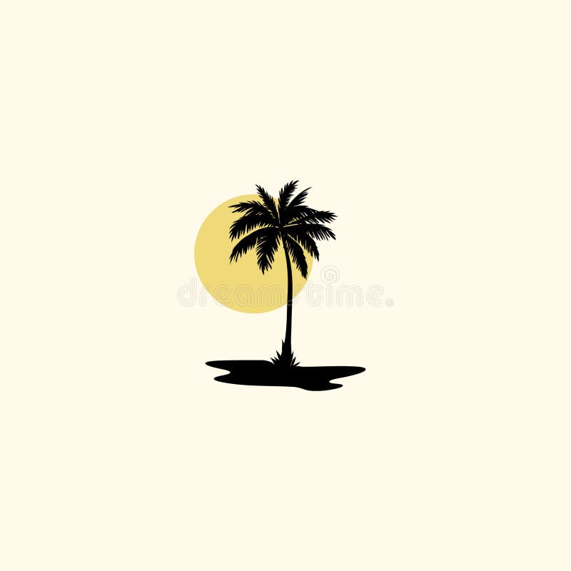 Palm Tree Element Shape for Logo Template Stock Vector - Illustration ...