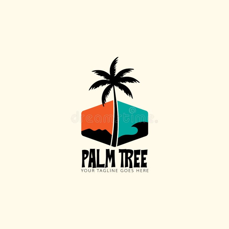 Palm Tree Element Shape for Logo Template Stock Vector - Illustration ...