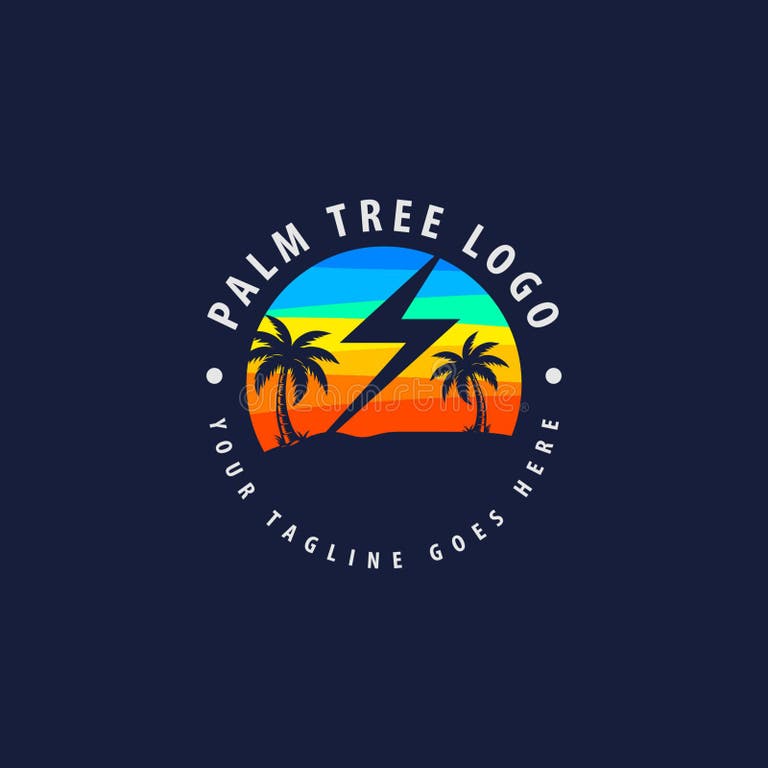 Palm Tree Element Shape for Logo Vector Stock Vector - Illustration of ...