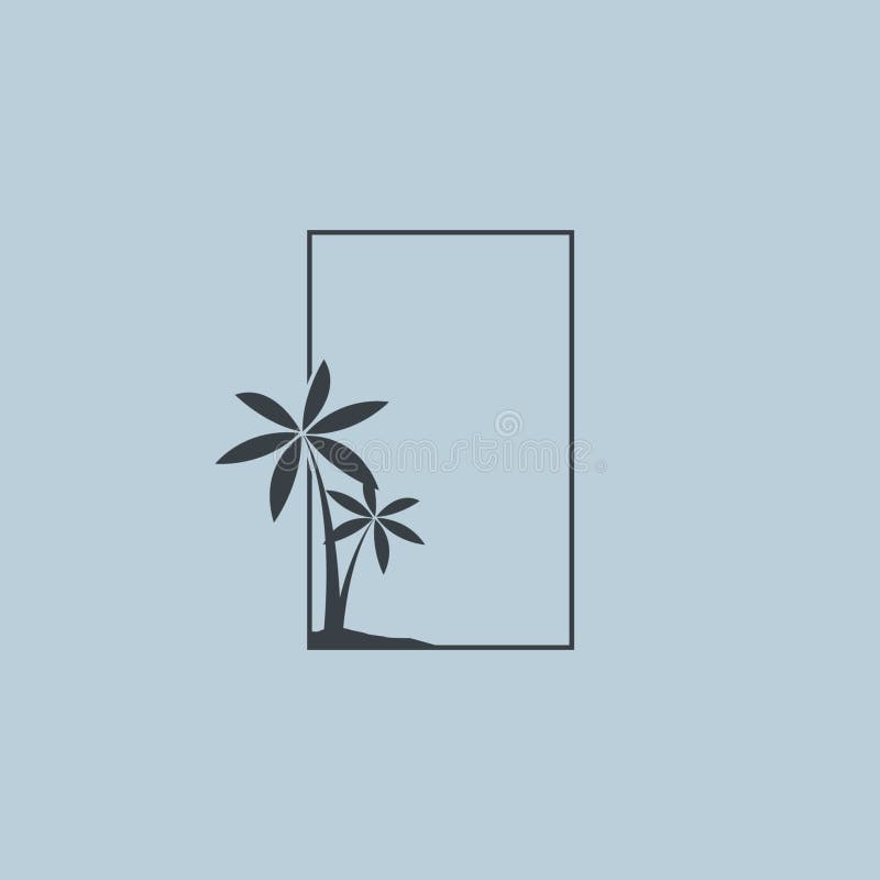 Palm Tree Element Shape for Logo Template Stock Vector - Illustration ...