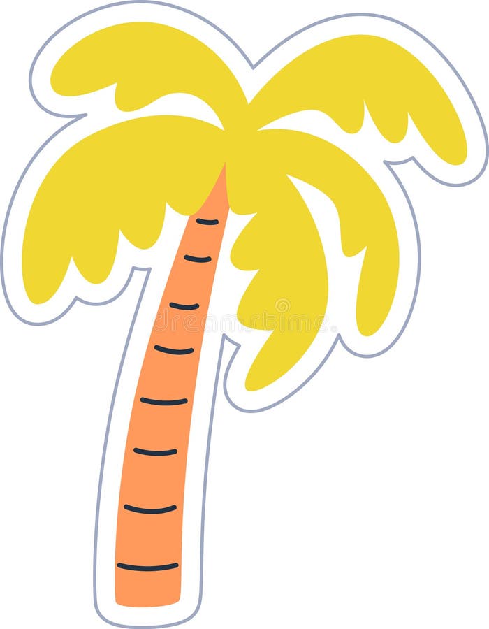 Palm Tree Sticker stock illustration. Illustration of vector - 325576553