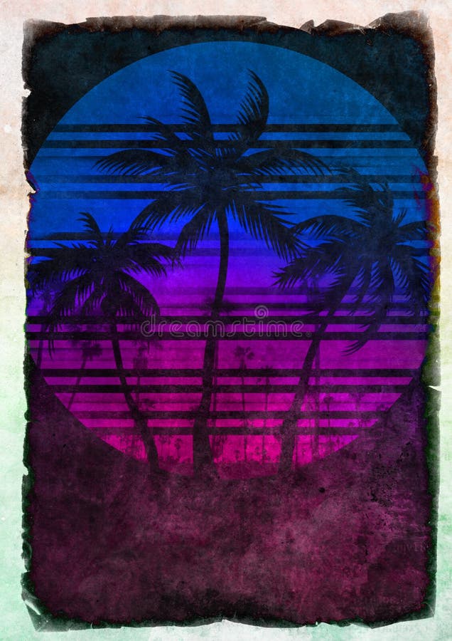 Palm tree summer design stock illustration. Illustration of print ...