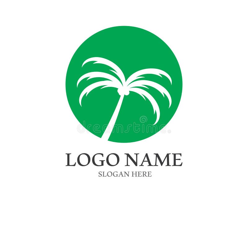 Palm Tree Summer Logo Template Stock Vector - Illustration of seascape ...