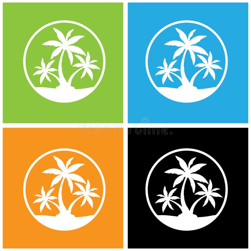 Palm Tree Summer Logo Template Stock Illustration - Illustration of ...