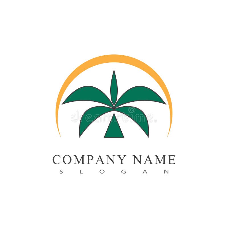 Palm Tree Summer Logo Template Vector Illustration Stock Vector ...