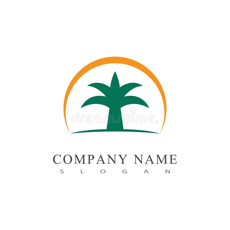 Palm Tree Summer Logo Template Vector Illustration Stock Vector ...