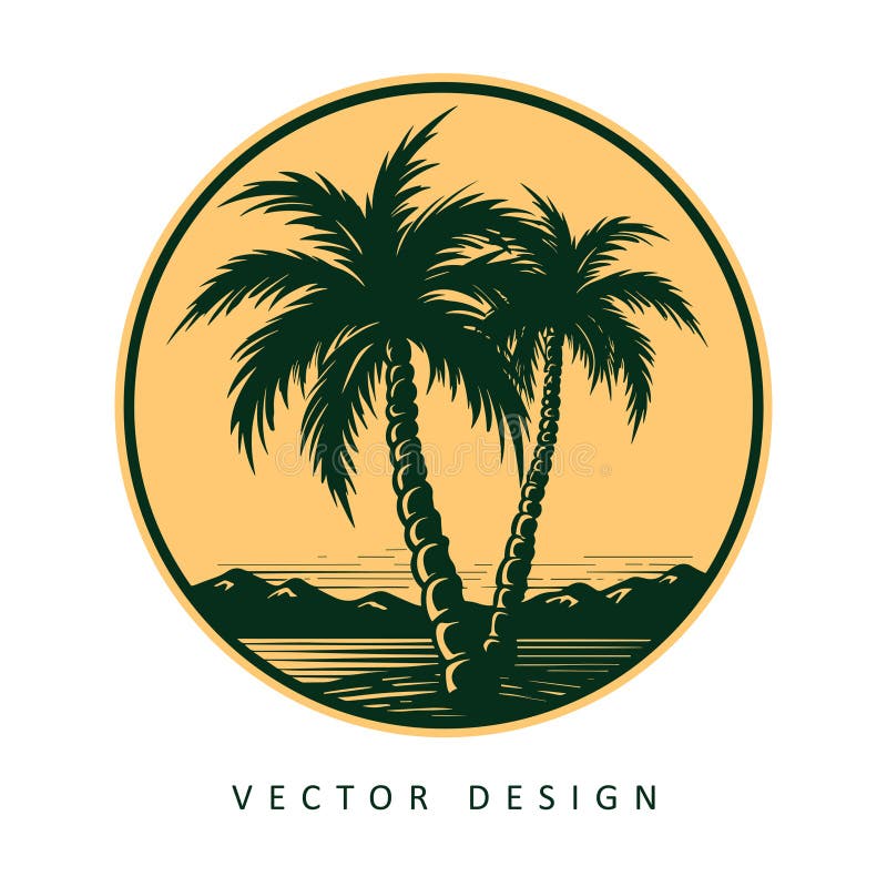 Palm Tree Summer Vacation Minimalist Vector Design AI Generated Stock ...