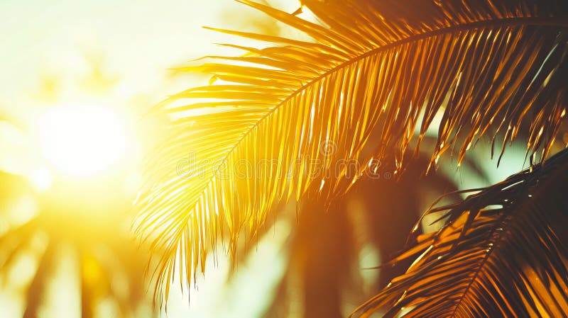 A Palm Tree with the Sun Shining through it Stock Image - Image of ...