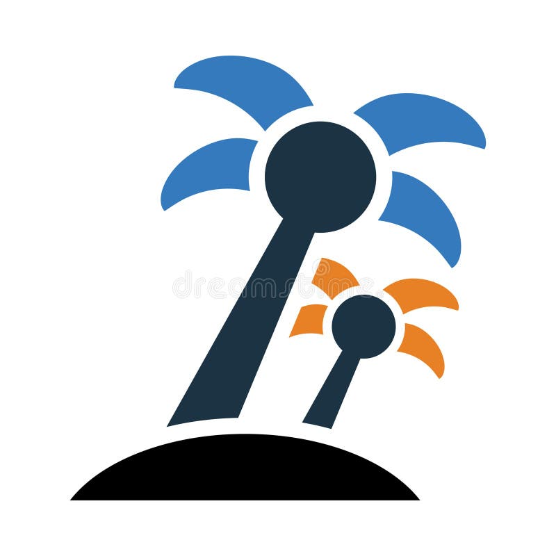 Palm Tree, Tree, Sun, Summer Icon Stock Vector - Illustration of ...