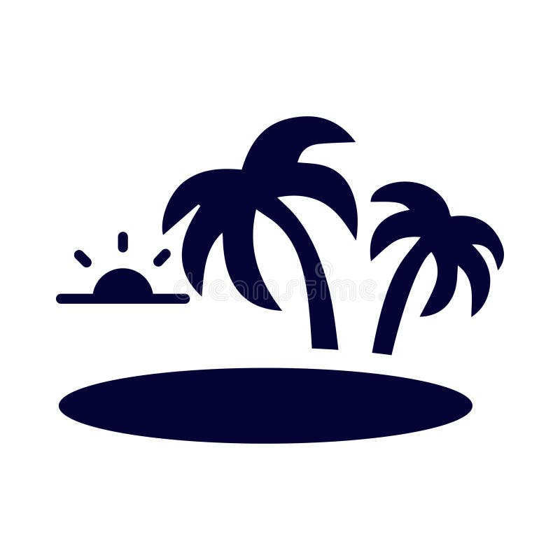 Palm Tree, Tree, Sun, Summer Icon Stock Vector - Illustration of ...