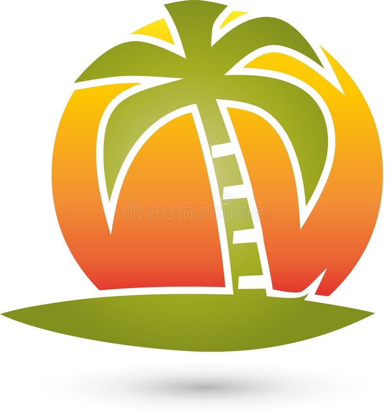 Palm Tree and Sun, Turism and Travel Logo Stock Vector - Illustration ...