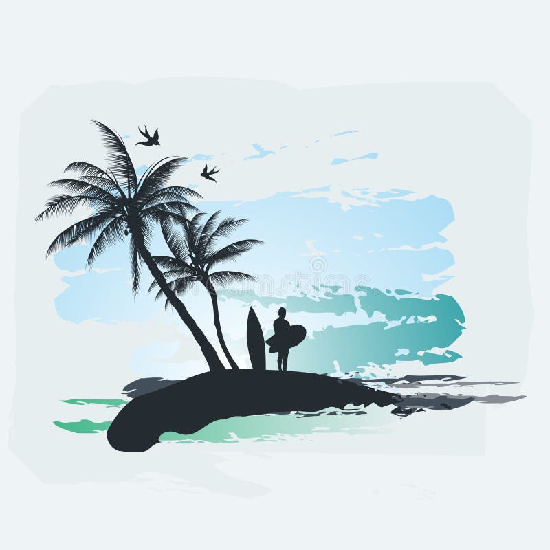 Summer Surf Background stock illustration. Illustration of ornate - 2892091
