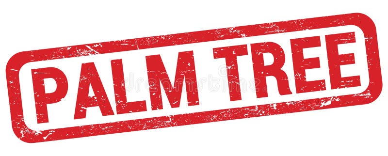 PALM TREE Text Written on Red Rectangle Stamp Stock Illustration ...