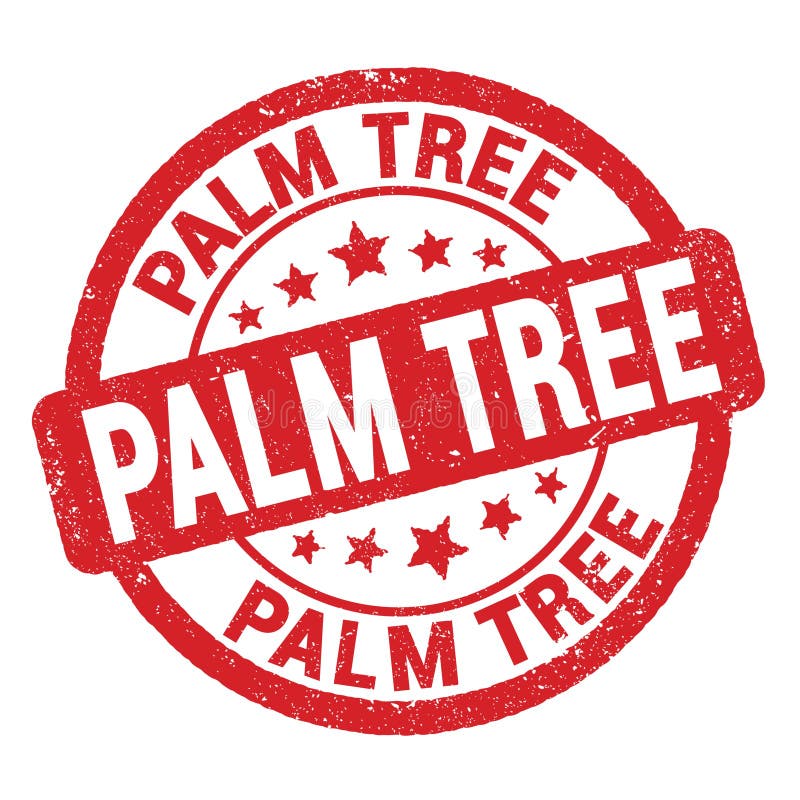 PALM TREE Text Written on Red Round Stamp Sign Stock Illustration ...