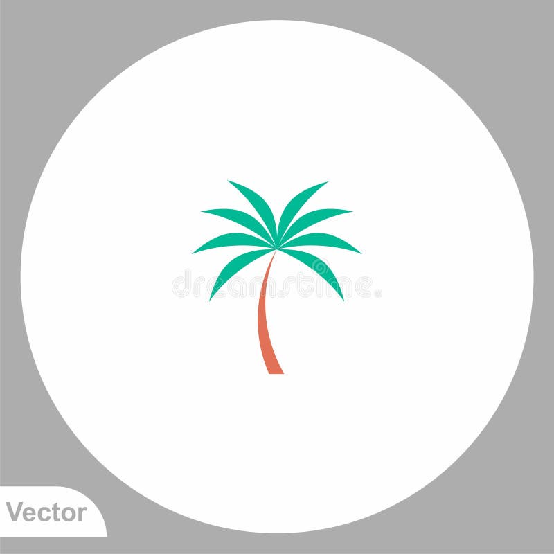 Palm Tree Vector Icon Sign Symbol Stock Vector - Illustration of exotic ...
