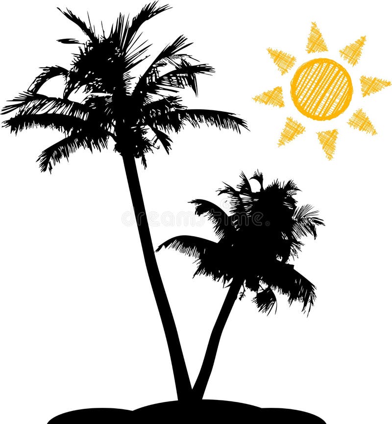 Palm Trees Beach Sun Clip Art Stock Illustrations – 546 Palm Trees ...
