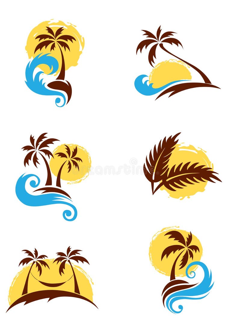 Sunset Palm Trees Outline Stock Illustrations – 620 Sunset Palm Trees ...