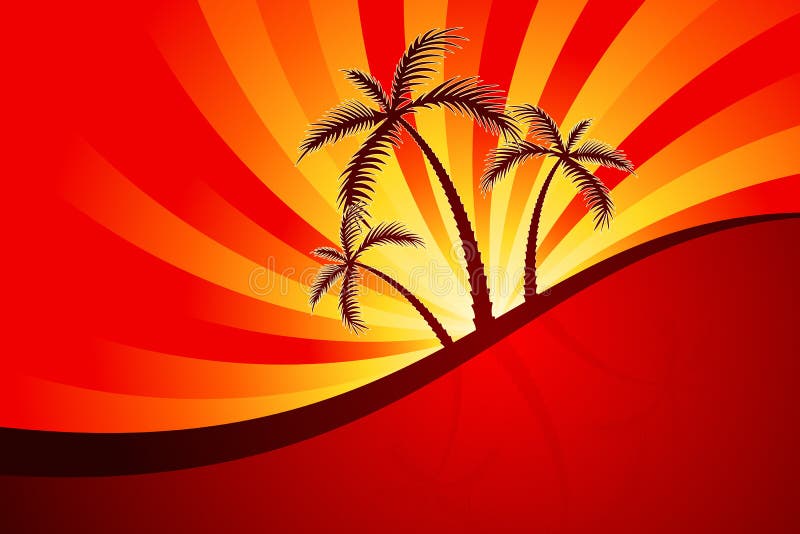 Palm Trees stock vector. Illustration of fire, clip, summer - 9434113