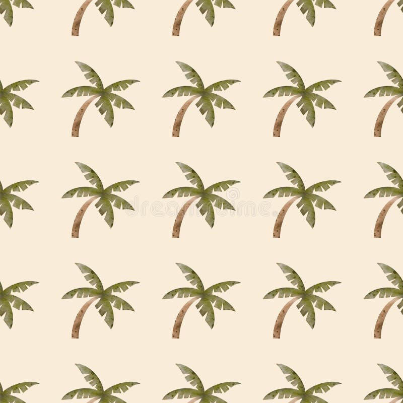 Palm Trees Arranged in a Repeating Pattern on a Light Background Stock ...