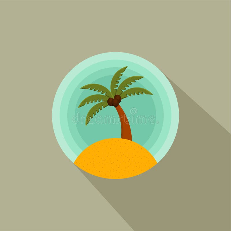 Palm Trees Color Vector Icon of a Palm Tree on the Island. Stock Vector ...