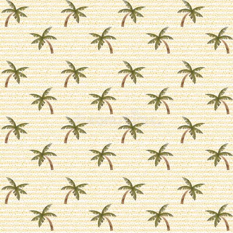 Palm Trees Decorate a Light Beige Background with Stripes and a ...