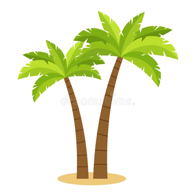 Palm Trees, Flat Vector Icon Stock Vector - Illustration of branch ...