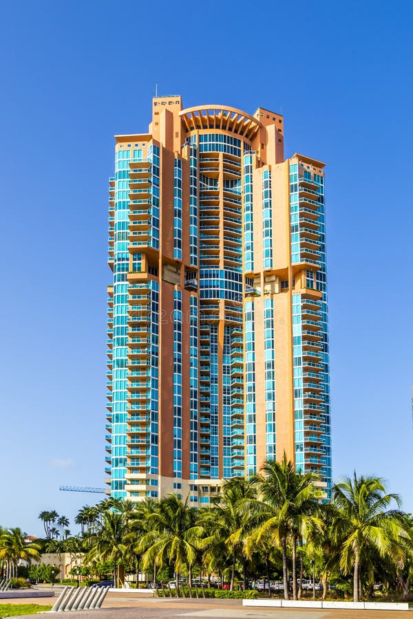 Palm Trees and Highrises in South Beach, Miami, Florida Stock Image ...