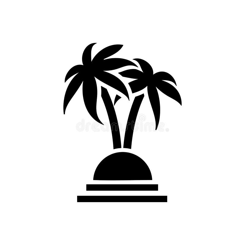 Palm Trees Icon. Beach and Vacation Icon Vector Illustration Stock ...