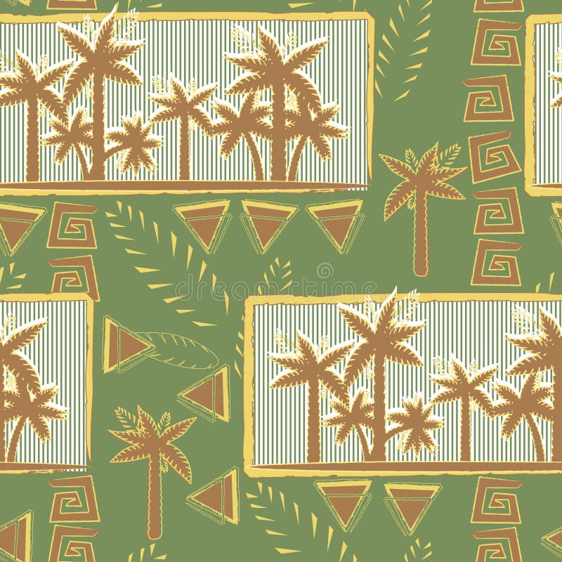 Palm Trees Pattern Seamless Stock Vector - Illustration of print, rest ...