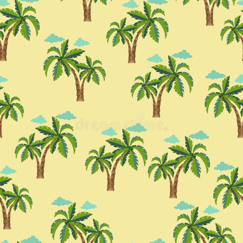 Palm Trees Seamless Pattern. Stock Vector - Illustration of texture ...