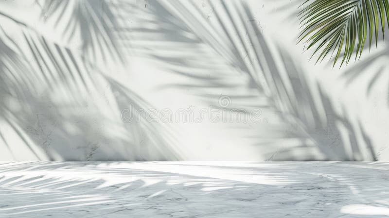Palm Tree Shadow on Wall stock illustration. Illustration of foliage ...