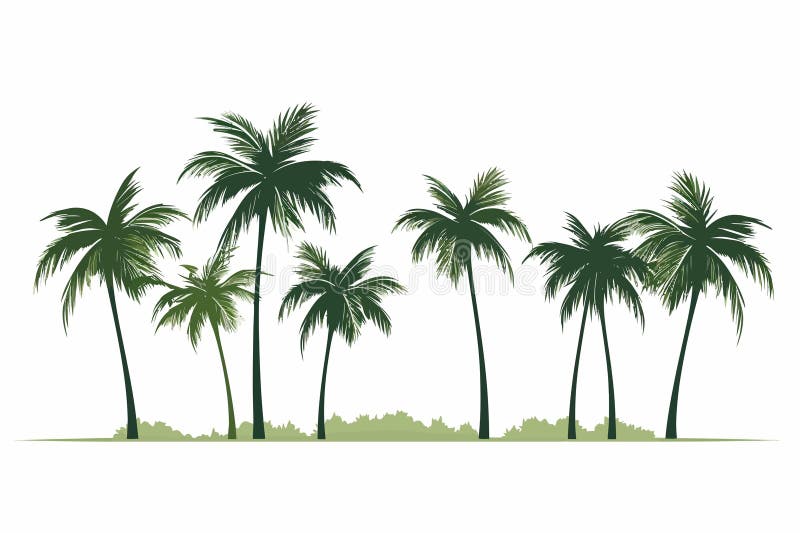 Palm Trees Vector Flat Minimalistic Vector Style Illustration Stock ...