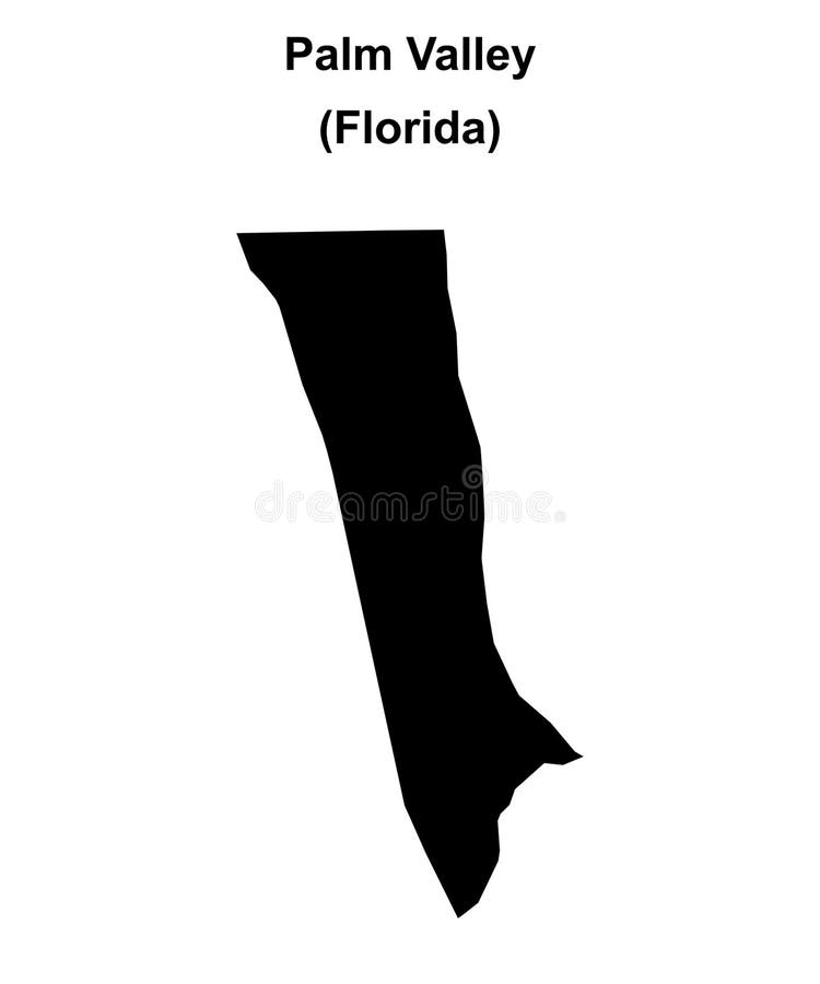 Palm Valley outline map stock vector. Illustration of border - 357255307