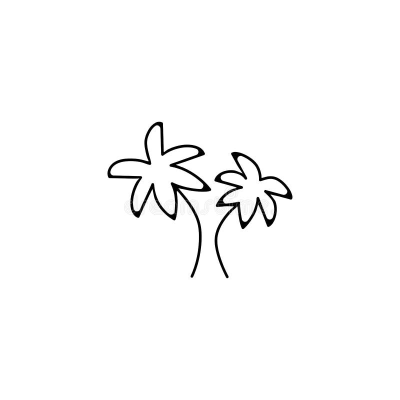 Palm Line Icon. Palm Tree Linear Outline Icon Stock Illustration ...