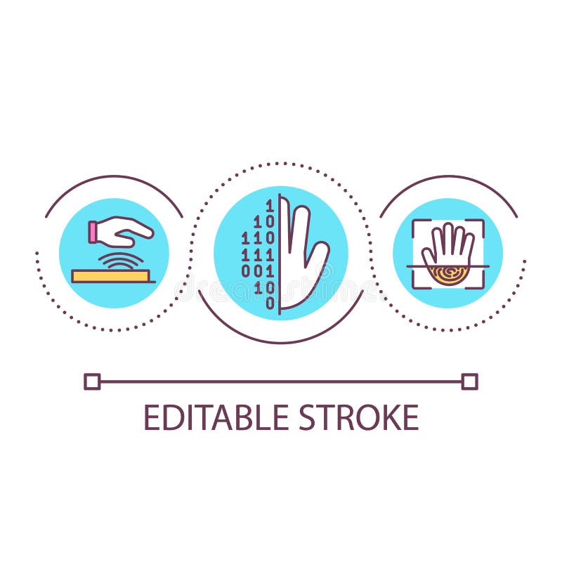 Palm Vein Scan Loop Concept Icon Stock Vector - Illustration of data ... Palm Vein Scan Loop Concept Icon Stock Vector - Illustration of data ...